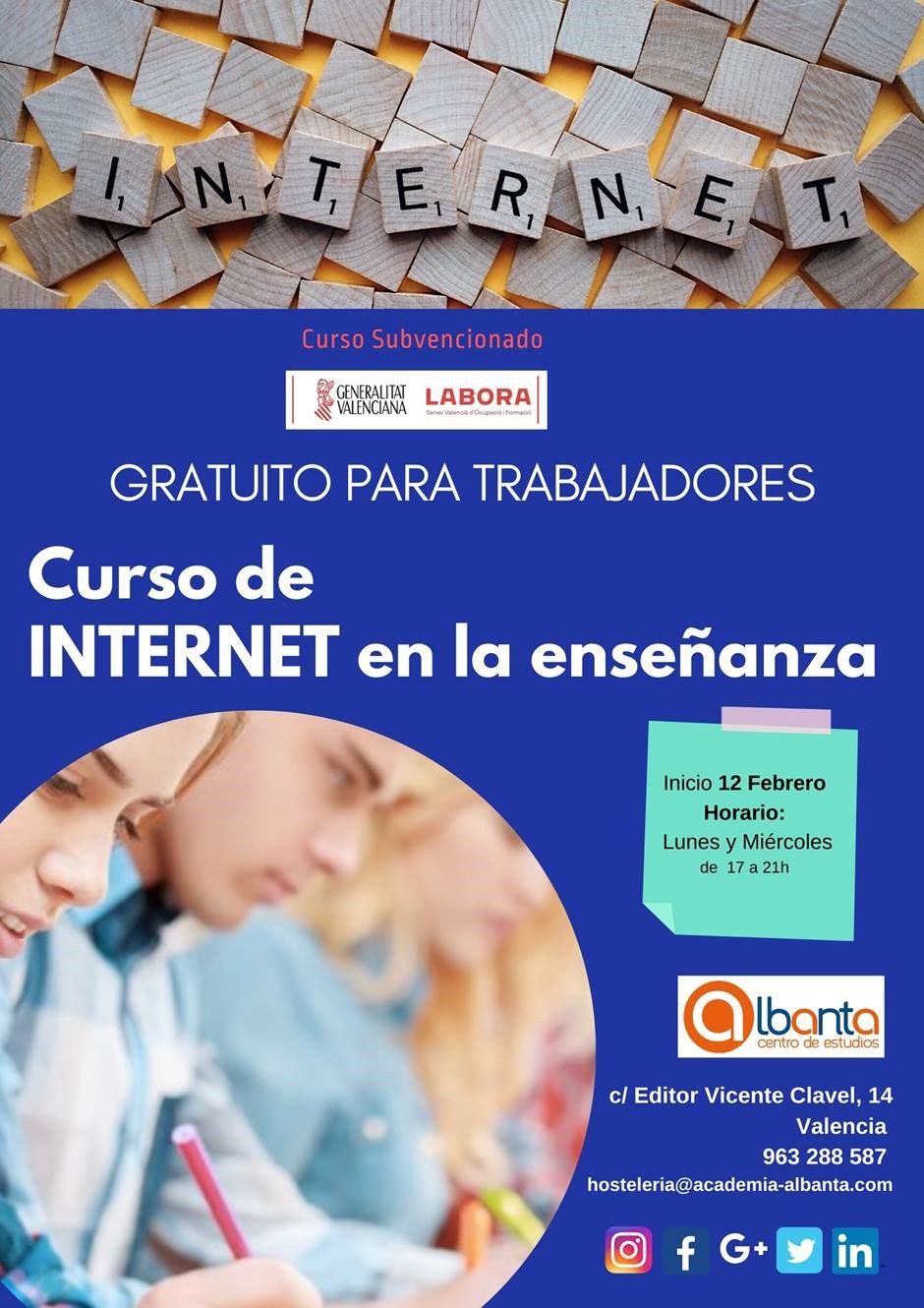 Nuevo curso "Internet en la Enseñanza" – Academia Albanta
